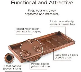 GOOD DIRECTIONS Pine Cones Boot Tray Copper Finish Good Dire Ctions