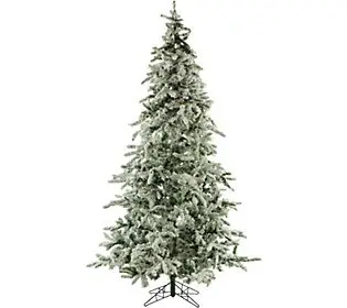FRASER HILL FARM 7.5' Flocked Mountain Pine Chr Istmas Tree - One-color