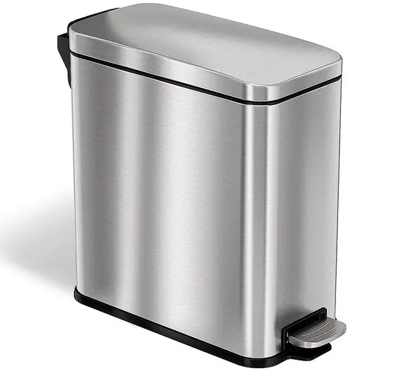 ITOUCHLESS Softstep Stainless Steel 3-gal Slim Tep Trash Can - Silver