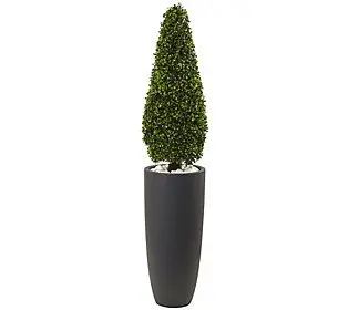 NEARLY NATURAL 50' Boxwood Topiary Tree With Planter By - One-color