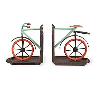 FORESIDE HOME & GARDEN Bike Book Ends, Set Of 2 - One-color