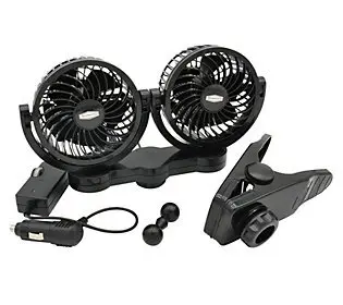 ROADPRO 12 Volt Dual Fan With Mounting Clip