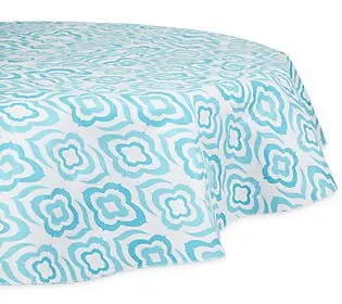 DESIGN IMPORTS 70' Round Ikat Vinyl Tablecloth