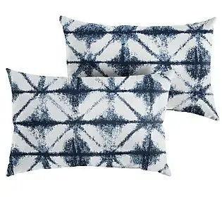 WILLOW SHORE Set Of 2 Indoor/outdoor Sunbrella Geo Pillows - One-color