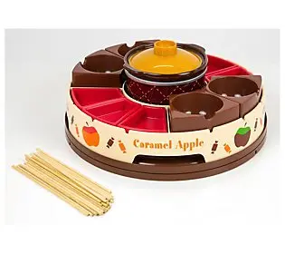 NOSTALGIA Caramel Apple Maker With Heated Fondu E Pot - One-color