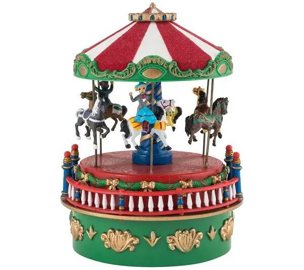 MR. CHRISTMAS Mini Carnival Music Box Carousel