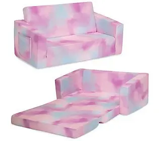DELTA CHILDREN Cozee Flip-out Sofa Pink Tie D Ye - One-color