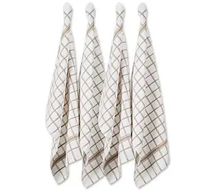 DESIGN IMPORTS Set Of 4 Windowpane Terry Kitche N Towels - One-color
