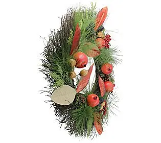 NORTHLIGHT 24' Harvest Mixed Berry Pine And Nut Fall Wreath