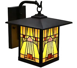 RIVER OF GOODS 11.75'h Mission Stained Glass Ou Tdoor Light - One-color