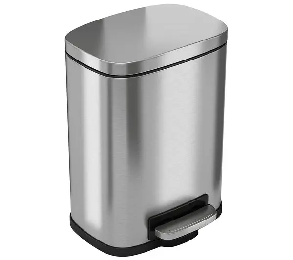 ITOUCHLESS Softstep 1.32-gallon Stainless Steel Step Trash Can - Silver