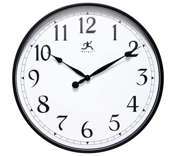 INFINITY Instruments 18' Round Wall Clock, Blac K - One-color