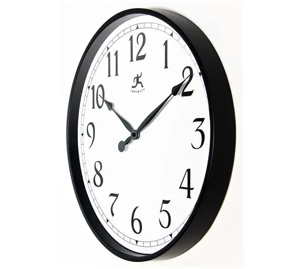 INFINITY Instruments 18' Round Wall Clock, Blac K