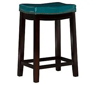 LINON Home Brenner Backless Counter Stool W/pat H Designed Top - One-color