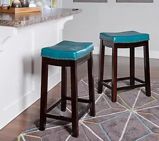 LINON Home Brenner Backless Counter Stool W/pat H Designed Top