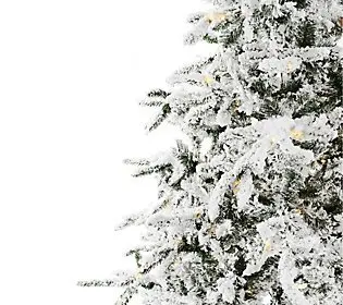 CHRISTMAS TIME 7.5' White Pine Snowy Clear Prel It Tree