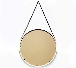 INFINITY Instruments 18' Round Wall Mirror, Lig Ht Wood Frame