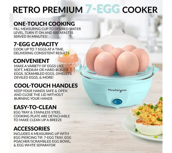 NOSTALGIA Premium 7-egg Cooker