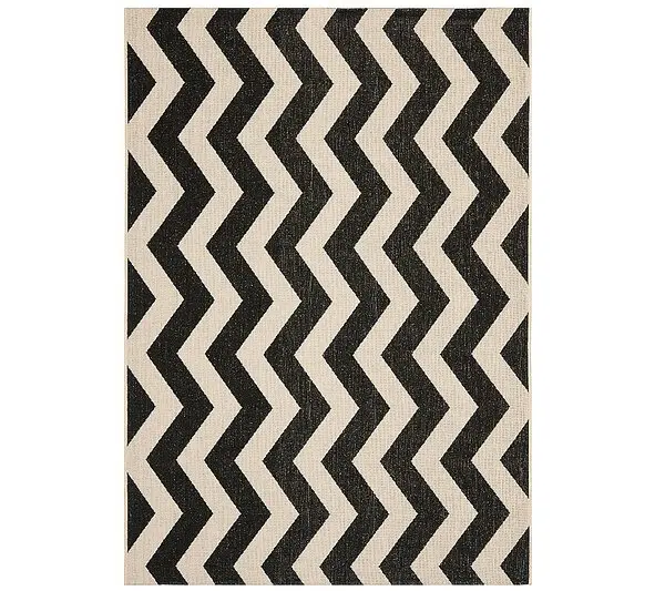 SAFAVIEH 5'3' X 7'7' Vertical Zigzag Indoor/out Door Rug - One-color