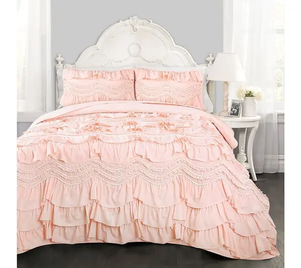 LUSH DECOR Kemmy Quilt 3-piece King Quilt Set Lush Deco R - One-color