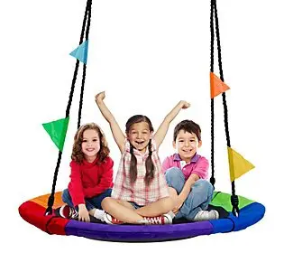 SORBUS Saucer Tree Swing In Elite Rainbow 40 - One-color