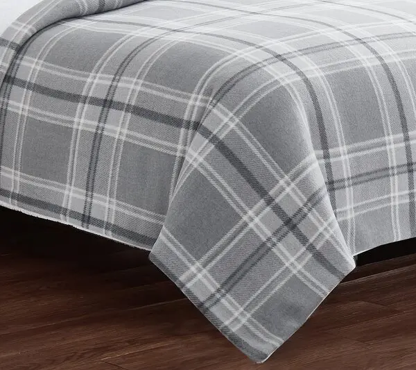 CANNON Cozy Teddy Plaid Full/queen Blanket