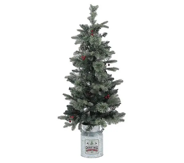 LUXEN HOME Luxenhome Pre-lit 4ft Porch Artificial Christm S Tree - One-color