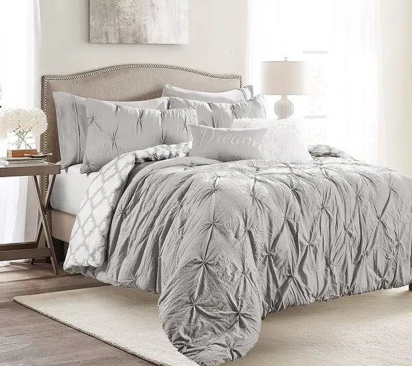 LUSH DECOR Ravello Pintuck Caroline Geo 7-piece Full/queen Comforter Set - One-color
