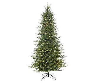 PULEO INTERNATIONAL 9' Prelit Slim Balsam Fir Artificial Tree 800 C Lear Lights - One-color