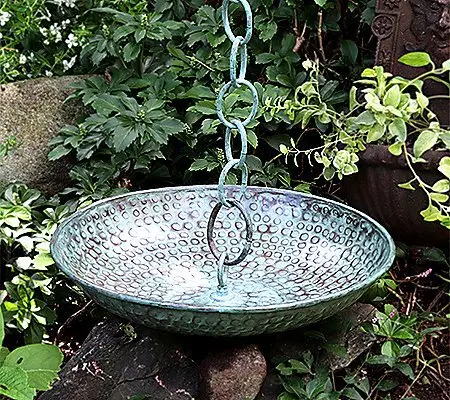 GOOD DIRECTIONS Rain Chain Basin Blue Verde Copper Good Di Rections