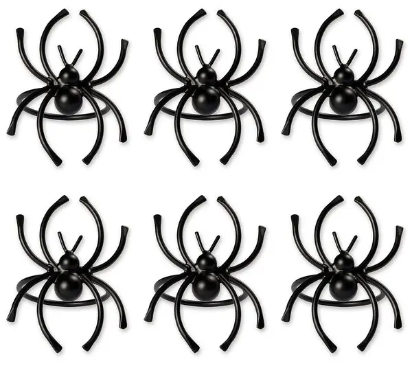 DESIGN IMPORTS Spider Napkin Ring Set Of 6 - One-color