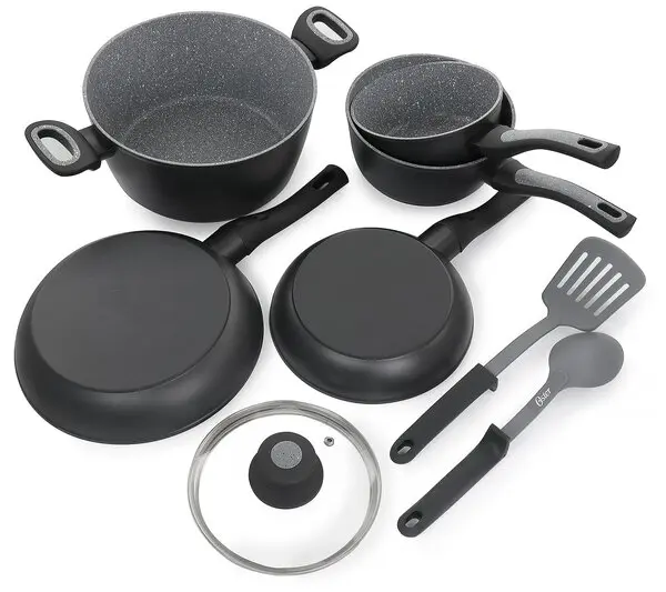 OSTER 10 Piece Non-stick Aluminum Cookware Set - One-color