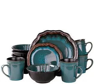 ELAMA S Mystic Waves 16-piece Dinnerware Set - One-color