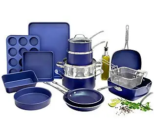 GRANITESTONE Blue 20 Piece Non-stick Cookware & Bakeware Set - One-color