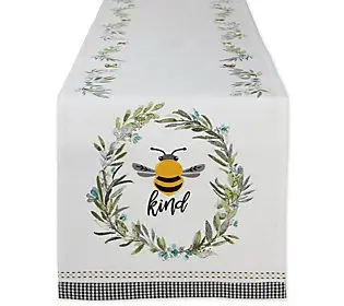 DESIGN IMPORTS Bee Kind Table Runner 14' X 108