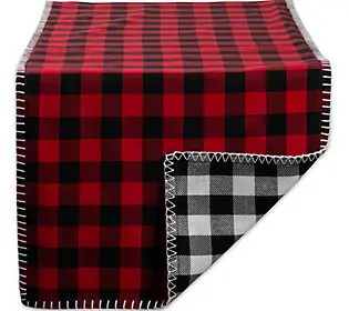 DESIGN IMPORTS Christmas Buffalo Check Reversib Le Table Runner - One-color