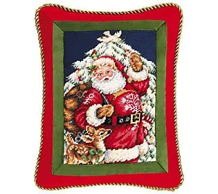 C&F HOME Santa With Deer Pillow - One-color