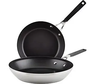 KITCHENAID 2-piece Stainless Steel Nonstick Fry Ing Pan Set - Silver