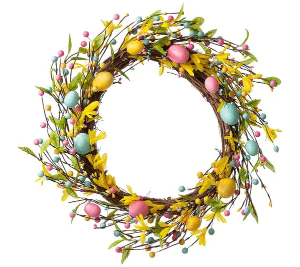 GLITZHOME Easter Egg Wreath