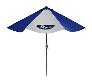 NORTHLIGHT 9' Ford Umbrella W/ Hand Crank & Til Blue & White - One-color