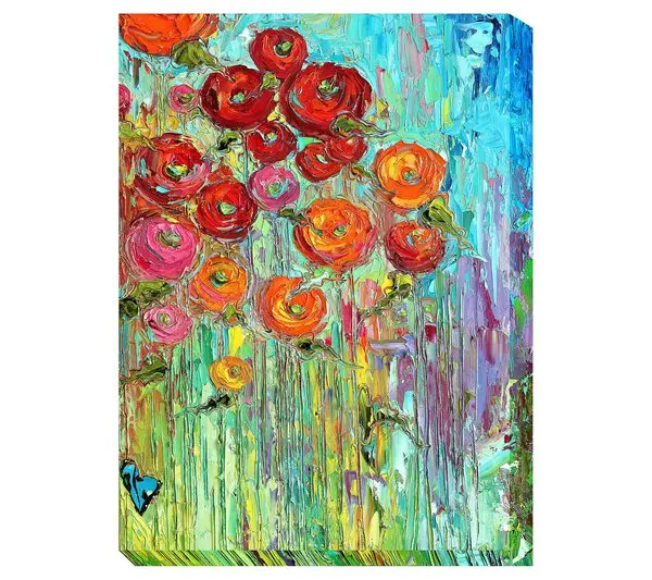 WEST OF THE WIND Outdoor Canvas Art Poppies 30x 40 - One-color