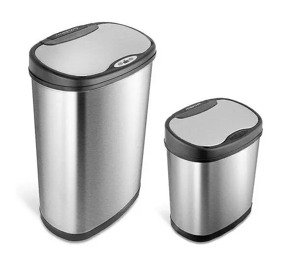 NINE STARS Automatic Motion Sensor Combo Trash Cans 13 Gal ., And 3 Gal - One-color