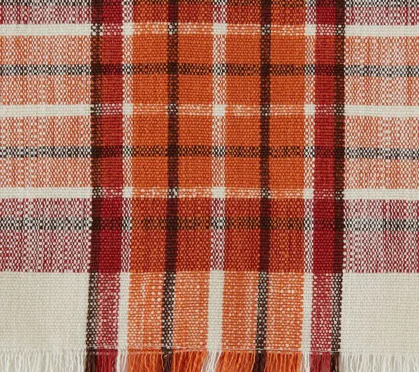 DESIGN IMPORTS 14' X 72' Pumpkin Spice Plaid Ta Le Runner