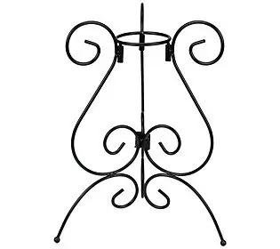 NORTHLIGHT Black Curved Scroll Designed Gazing Ll Stand - One-color