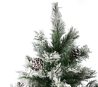 NORTHLIGHT Flocked Angel Pine Artificial Christ Mas Tree