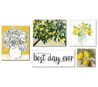COURTSIDE MARKET Lemon & Yellow 5-piece Canvas Set - One-color