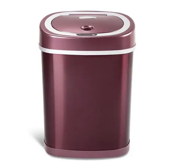 NINE STARS Sensor 15l Rose Gold Stainless Steel Trash Can - Silver