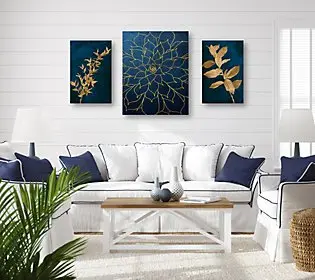 COURTSIDE MARKET Blue & Gold 3-piece Canvas Set - One-color