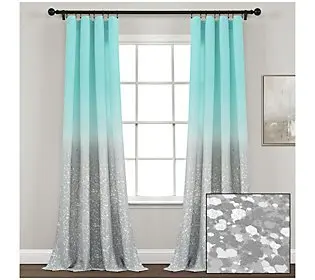 LUSH DECOR Glitter Ombre Metallic 52x84 Window Anels - One-color