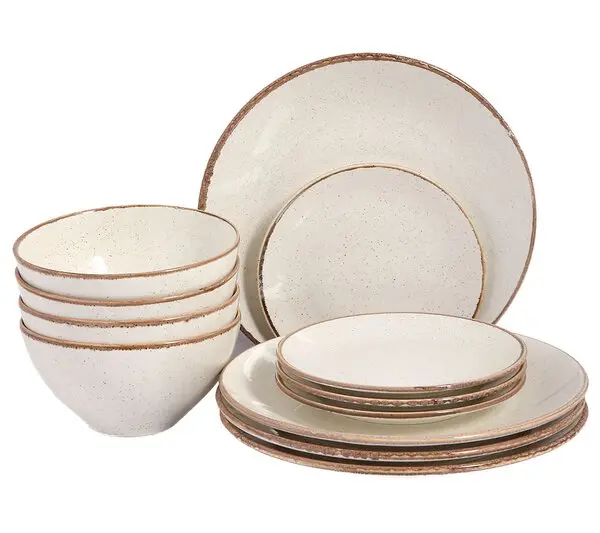 PORLAND Seasons 12-piece Porcelain Dinnerware S Et - One-color
